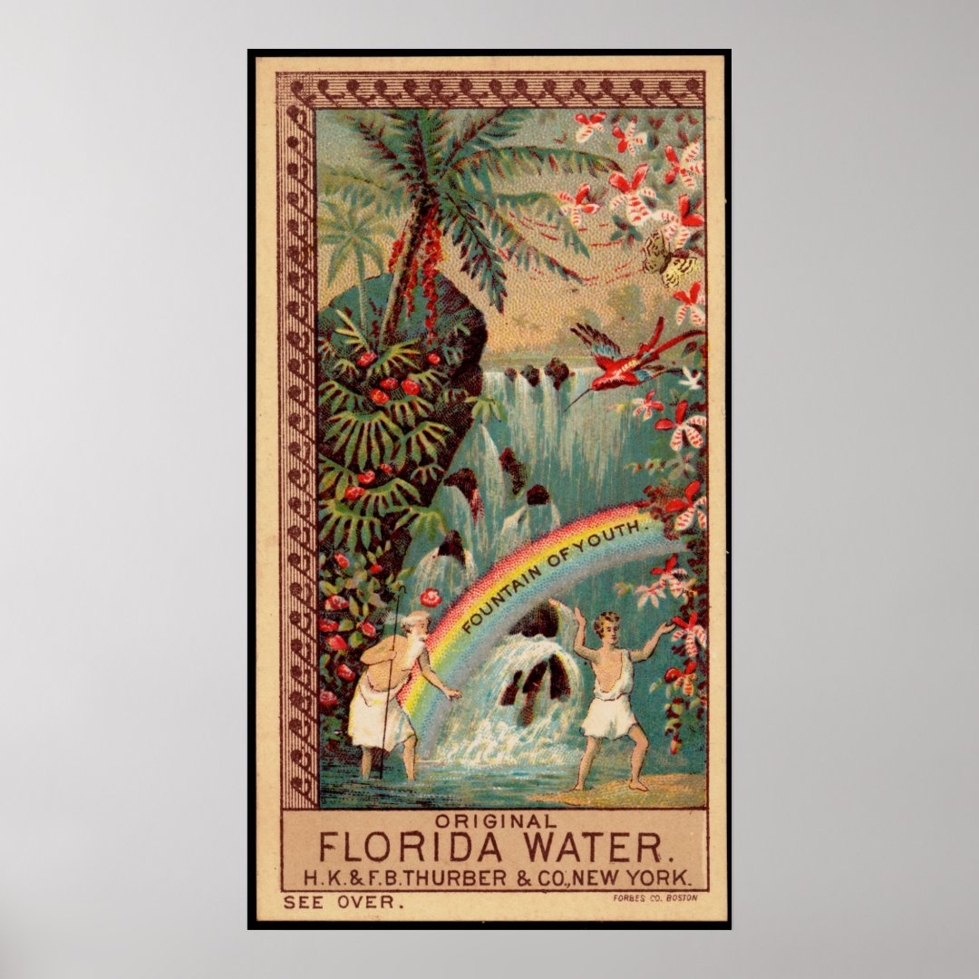 Florida Water Fountain of Youth Vintage Poster | Zazzle