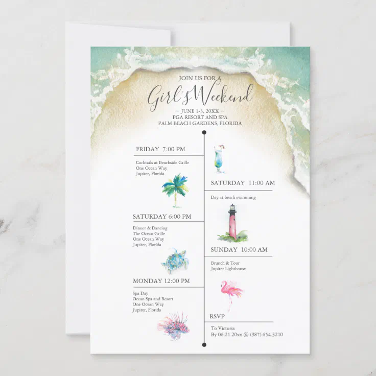 Florida Weekend Timeline Destination Wedding | Zazzle