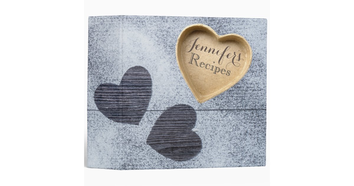 Flour Hearts Recipe Binder | Zazzle
