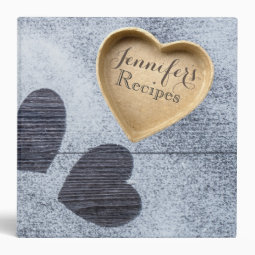 Flour Hearts Recipe Binder | Zazzle