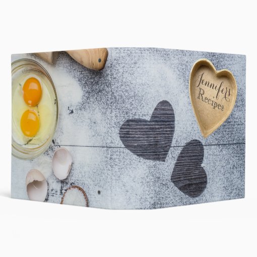 Flour Hearts Recipe Binder | Zazzle