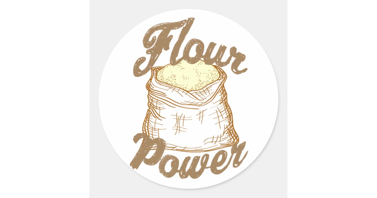 Flour Power Classic Round Sticker | Zazzle
