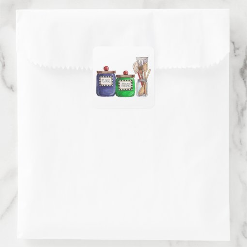 Flour & Sugar Square Sticker | Zazzle
