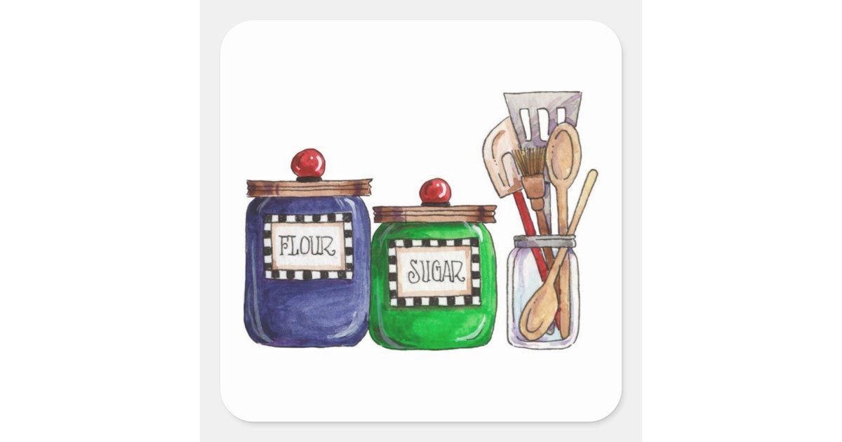 Flour & Sugar Square Sticker | Zazzle