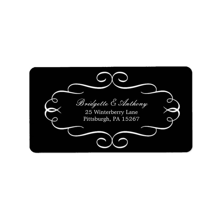 Flourish Frame Address Labels Customizable Color | Zazzle