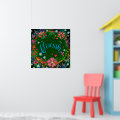 Flourish Green Pink Floral Pretty Inspiring Poster | Zazzle