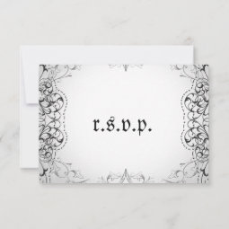Flourish RSVP Bride & Groom Skeleton Dinner Cards | Zazzle