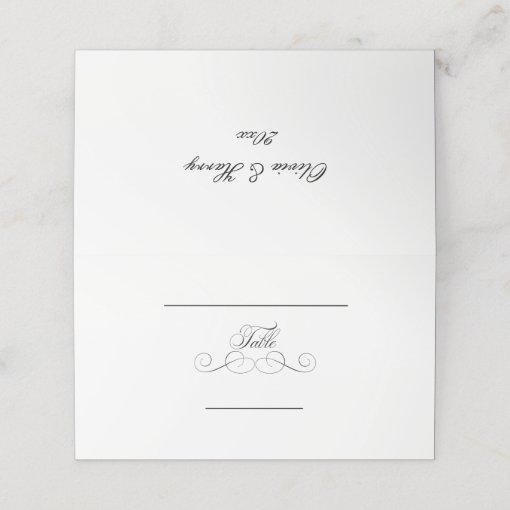 Flourish Script | Wedding Folded Place Cards | Zazzle