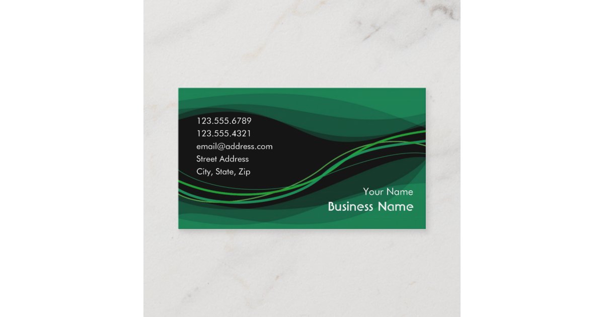 Flow Business Card (night green) | Zazzle