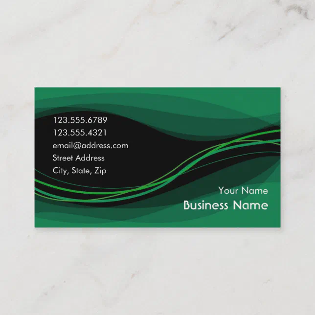 Flow Business Card (night green) | Zazzle