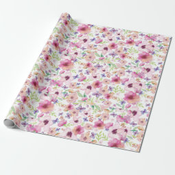 Flow - LONDON - Floral Matt Wrapping Paper | Zazzle