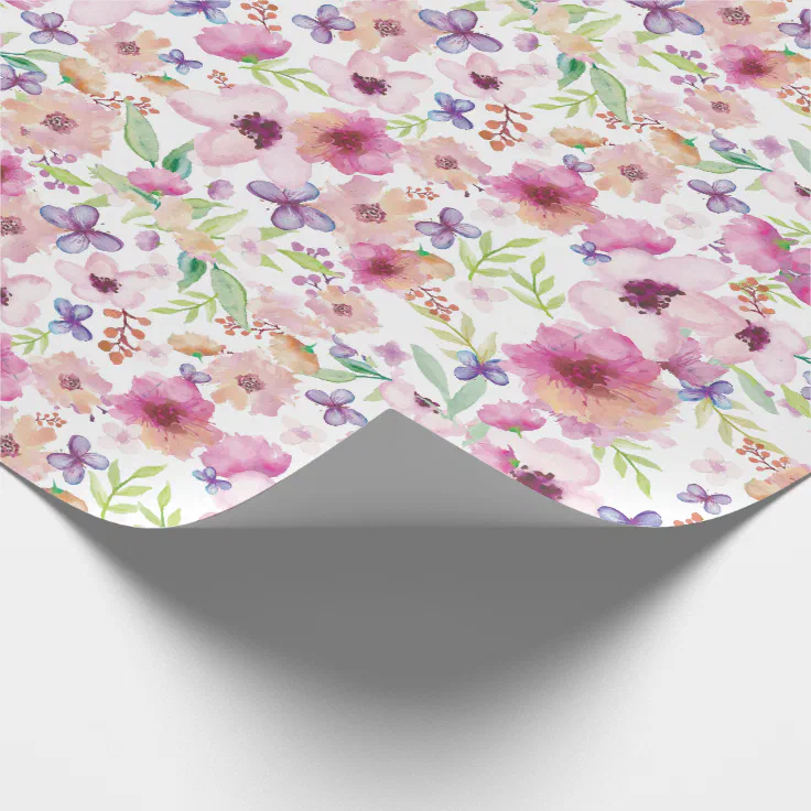 Flow - LONDON - Floral Matt Wrapping Paper | Zazzle