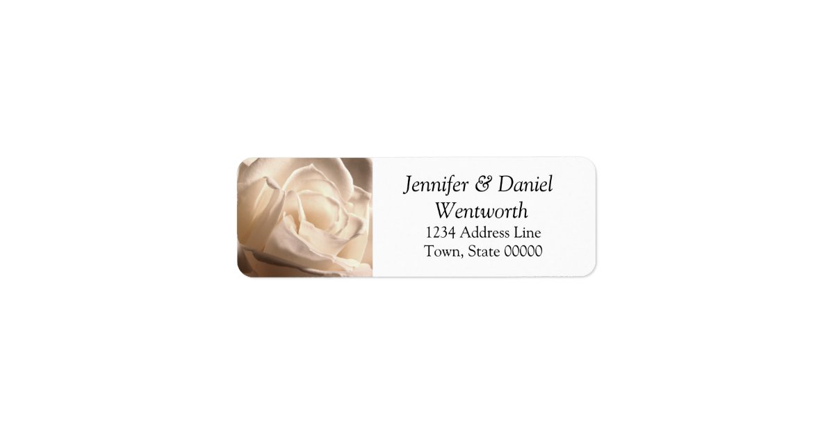 Flower Address Labels White Rose | Zazzle