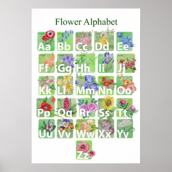 Flower Alphabet Poster | Zazzle