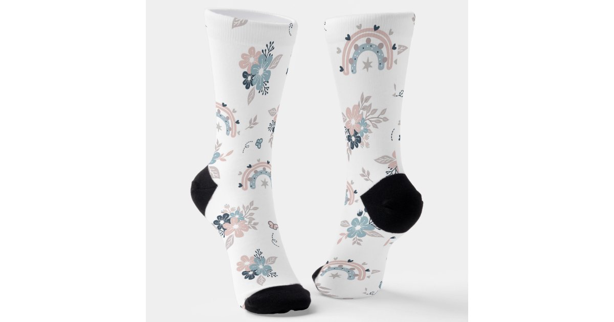 Flower And Boho Seamless Pattern Socks | Zazzle