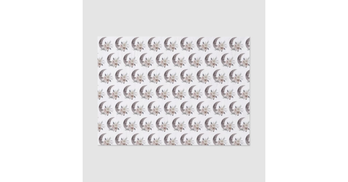 Flower and Moon Tissue Paper | Zazzle