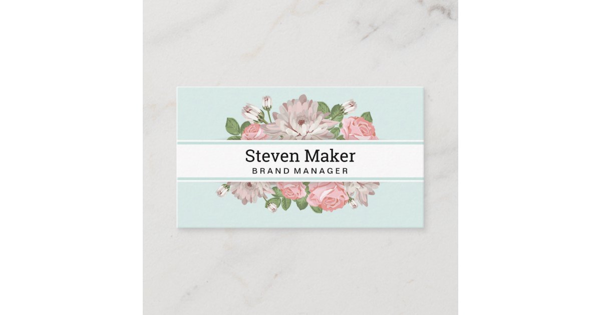 Flower Background Business Card | Zazzle