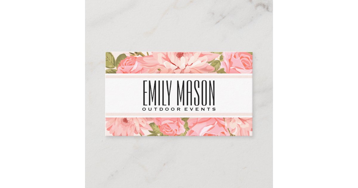 Flower Background Business Card | Zazzle