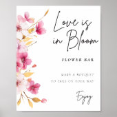 Flower Bar Sign Love in Bloom Bridal Shower | Zazzle