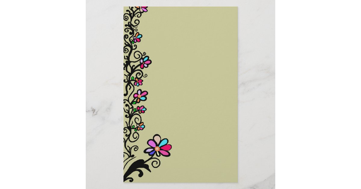 Flower Border Stationery | Zazzle.com