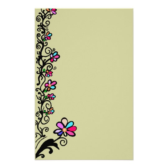 Flower Border Stationery | Zazzle.com