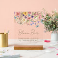 Flower Bouquet Bloom Bar Acrylic Sign | Zazzle