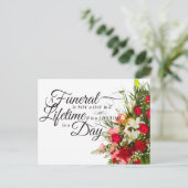 Flower bouquet script sympathy quote for funeral postcard | Zazzle