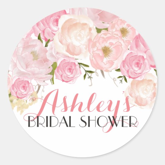 Flower Bridal Shower Sticker | Zazzle.com