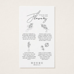 Flower Care Hang Tag Florist Card With Logo | Zazzle