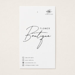 Flower Care Hang Tag Florist Card With Logo | Zazzle