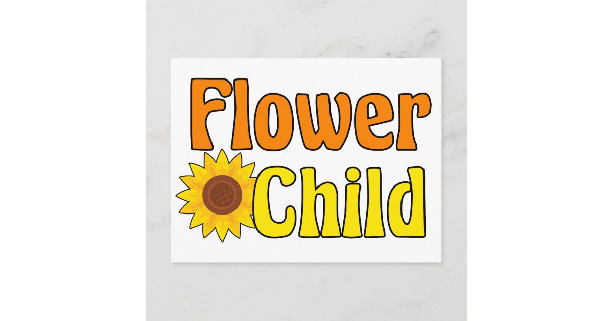 Flower Child Cute Hippie Sunflower 70s Postcard | Zazzle