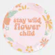 Flower Child Retro Floral Birthday Classic Round Sticker | Zazzle