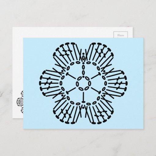 Flower Crochet Chart Pattern -Custom Background Postcard | Zazzle