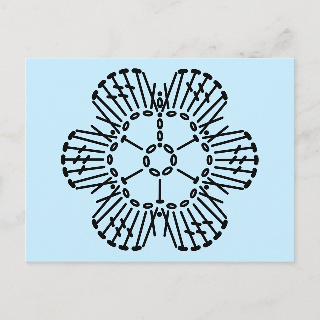 Flower Crochet Chart Pattern -Custom Background Postcard | Zazzle