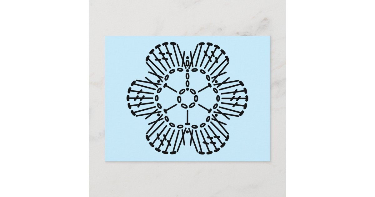 Flower Crochet Chart Pattern -Custom Background Postcard | Zazzle