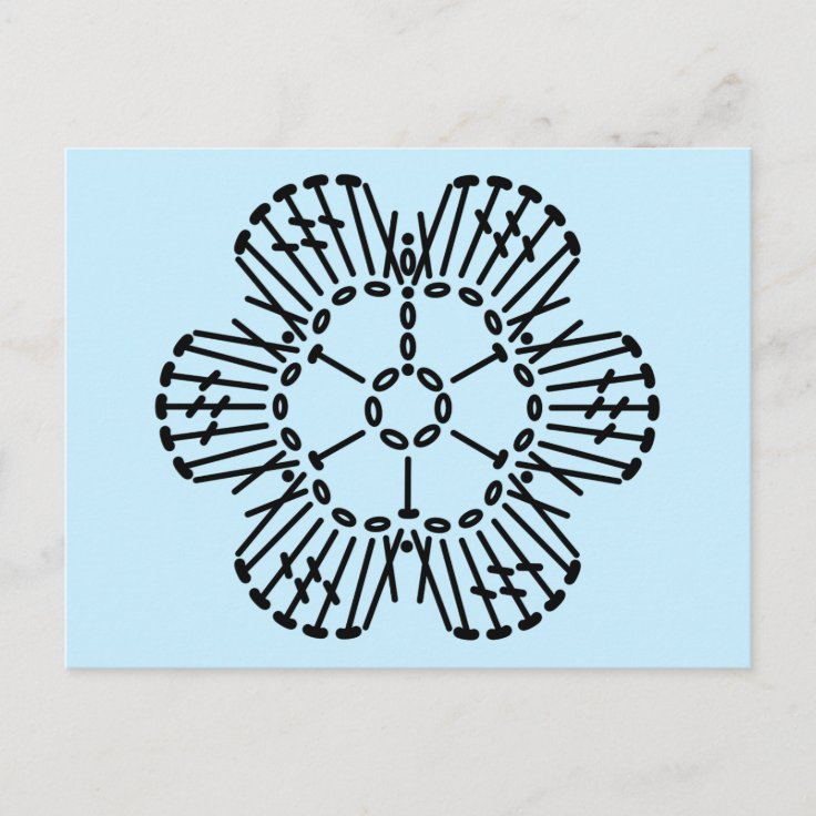 Flower Crochet Chart Pattern -Custom Background Postcard | Zazzle