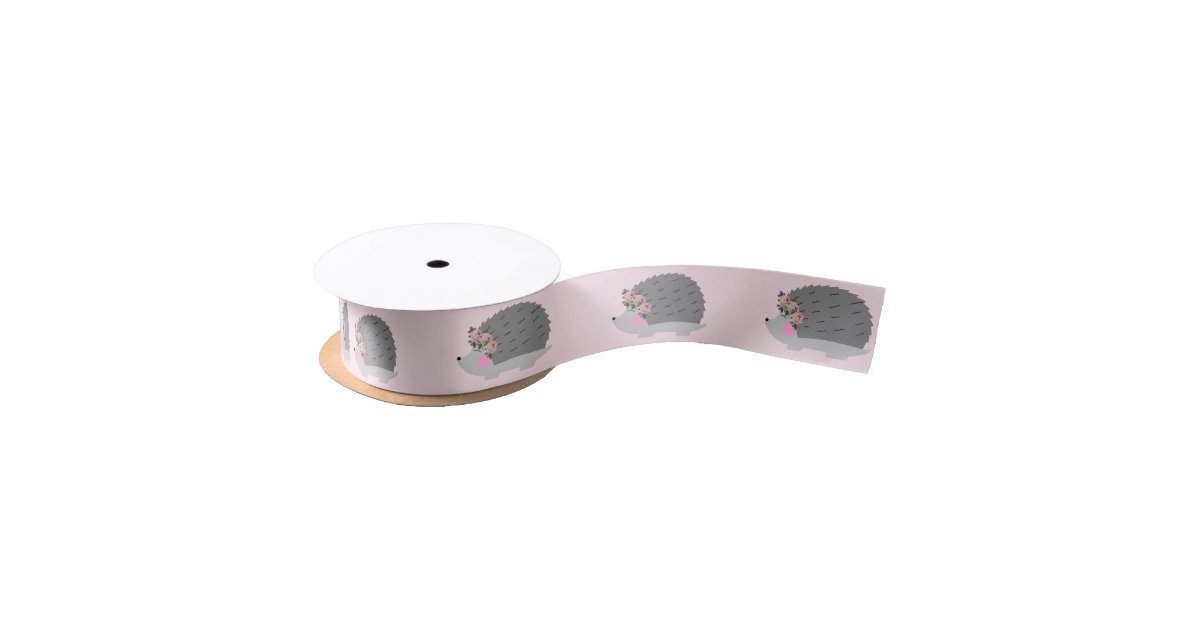 Flower Crown Hedgehog Ribbon | Zazzle