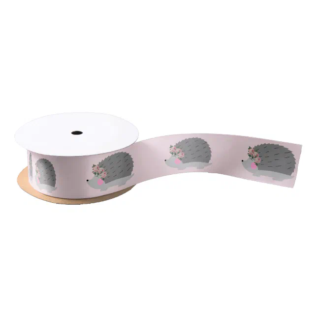 Flower Crown Hedgehog Ribbon | Zazzle