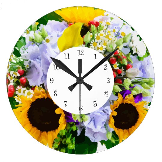 Flower Design Kitchen Clocks | Zazzle.com