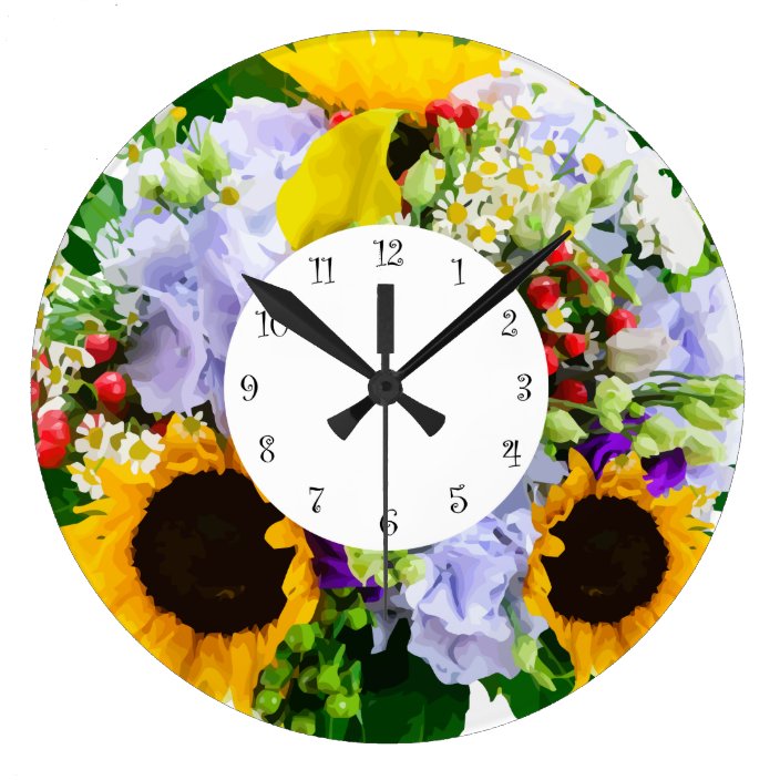 Flower Design Kitchen Clocks | Zazzle.com