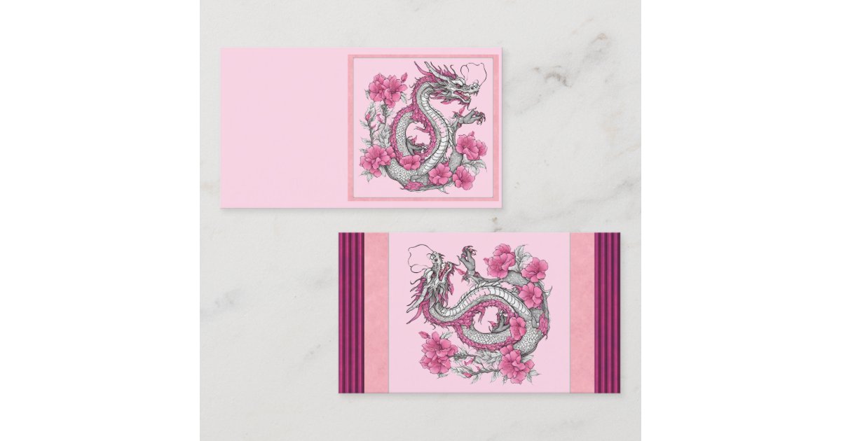 Flower Dragon Business Card | Zazzle