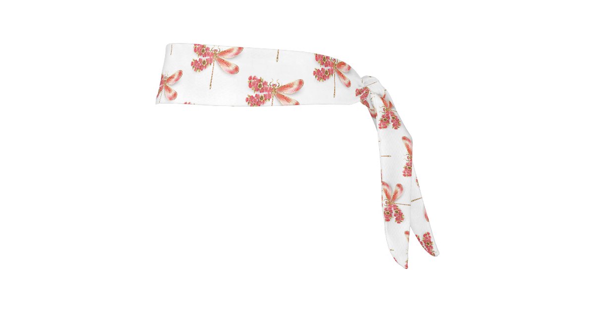 Flower dragonfly with jewelry sakura tie headband | Zazzle