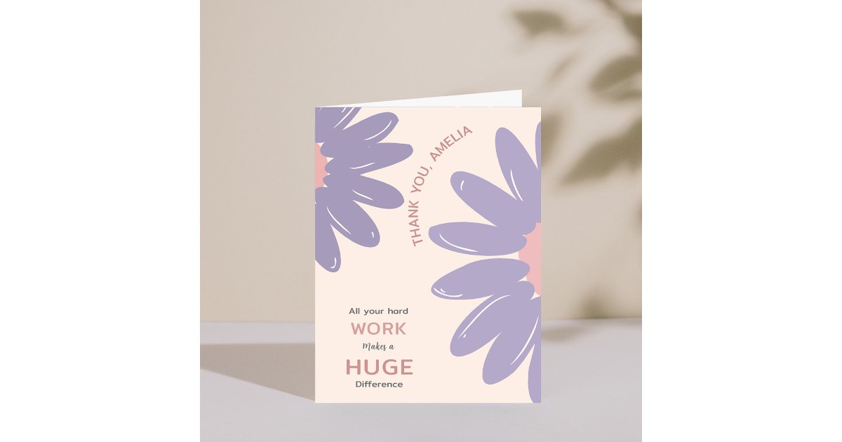 Flower Employee Staff Appreciation Thank You Card | Zazzle