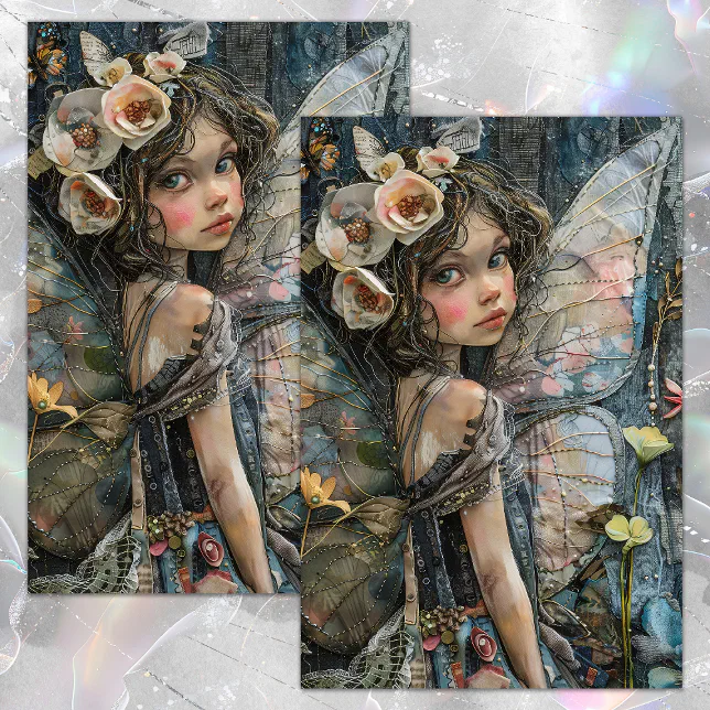 FLOWER FAIRY GIRL DECOUPAGE TISSUE PAPER | Zazzle