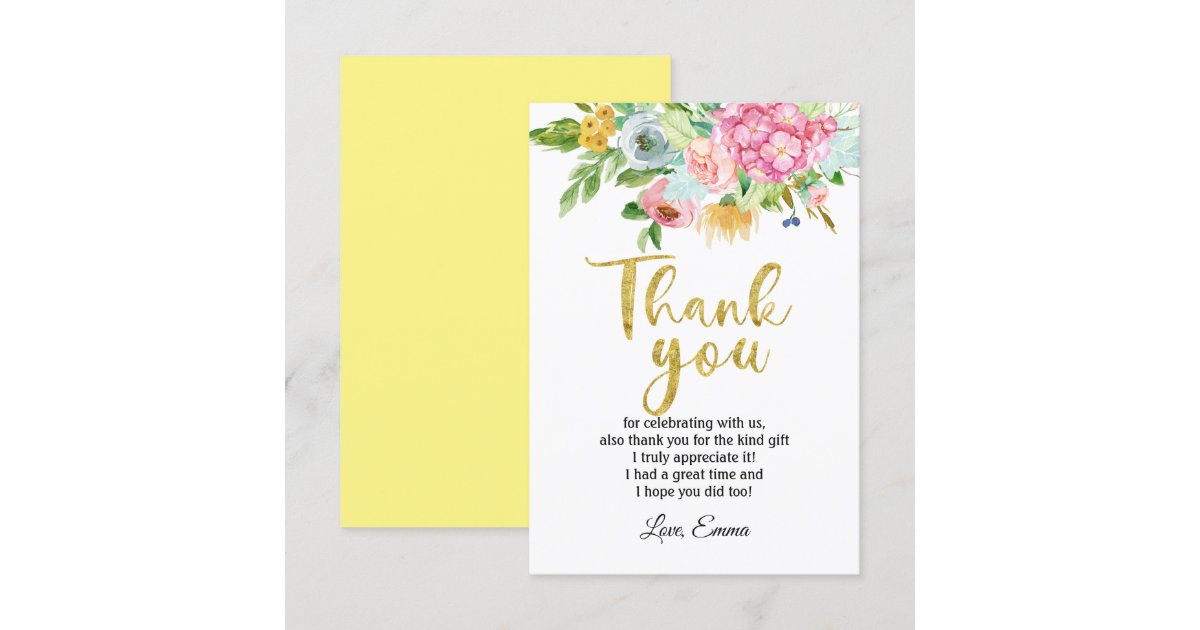 flower, floral thank you card | Zazzle