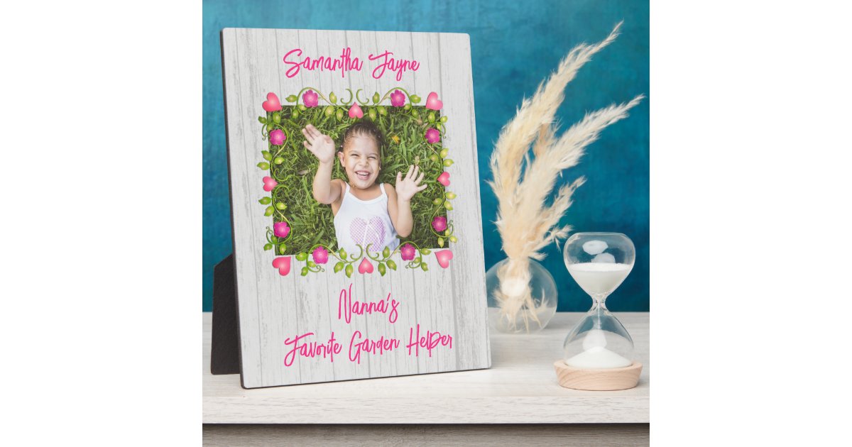 Flower Frame Wood Look Personalized Gift Plaque | Zazzle