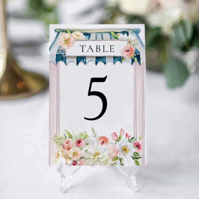 Flower Garden Bridal Shower Table Number | Zazzle