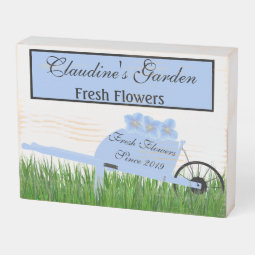 Flower Garden Gardener Florist Personalized Wooden Box Sign | Zazzle