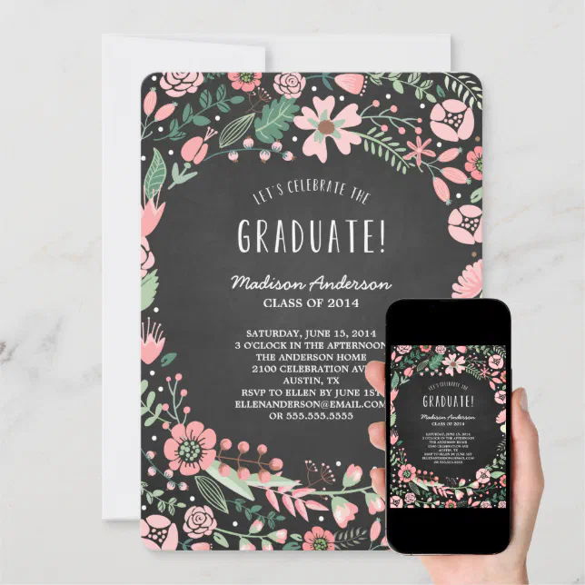 Flower Garden | Graduation Party Invitation | Zazzle