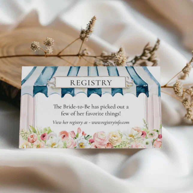 Flower Garden Summer Bridal Shower Registry Enclosure Card | Zazzle